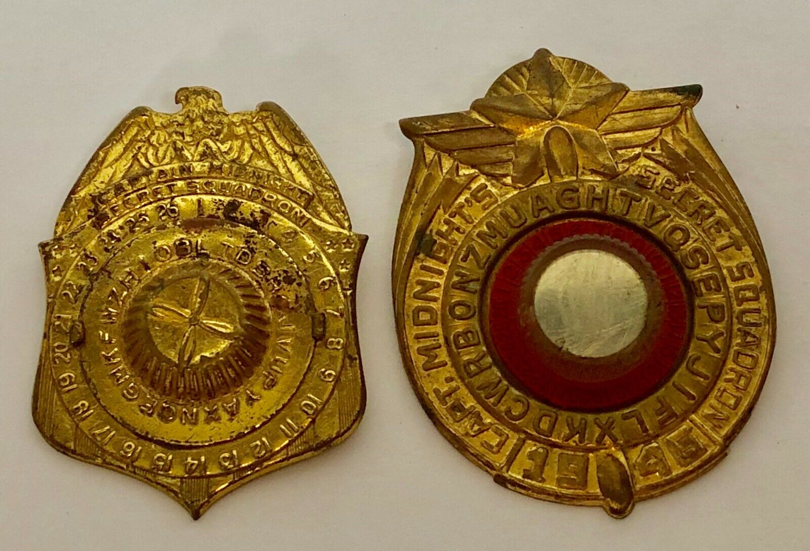 Captain Midnight Secret Squadron Decoder Badge Pins 1940’s | #23224304