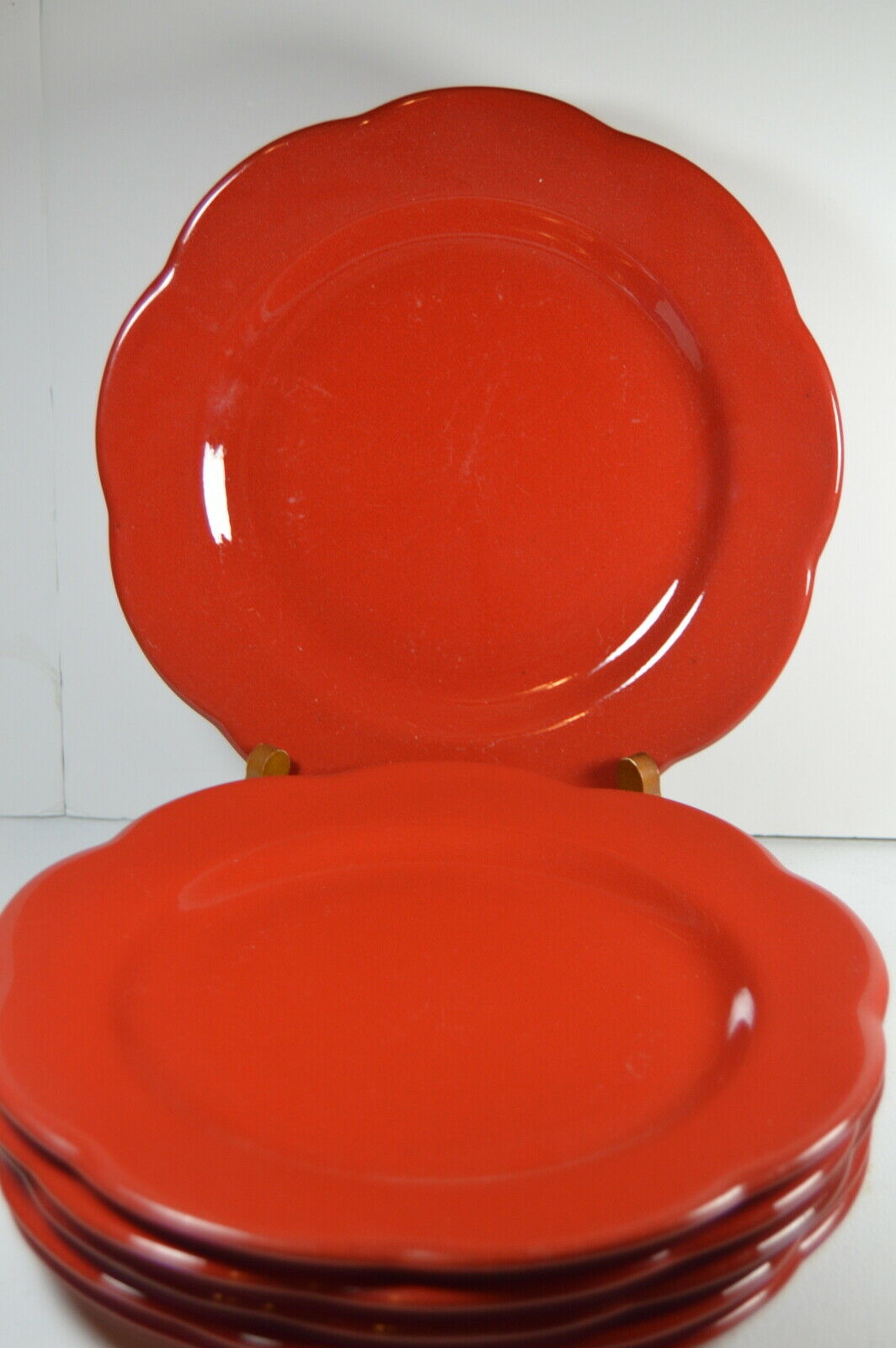 Set Of 6 Waechtersbach Red Petal Cherry Dinner Plates | #23183821