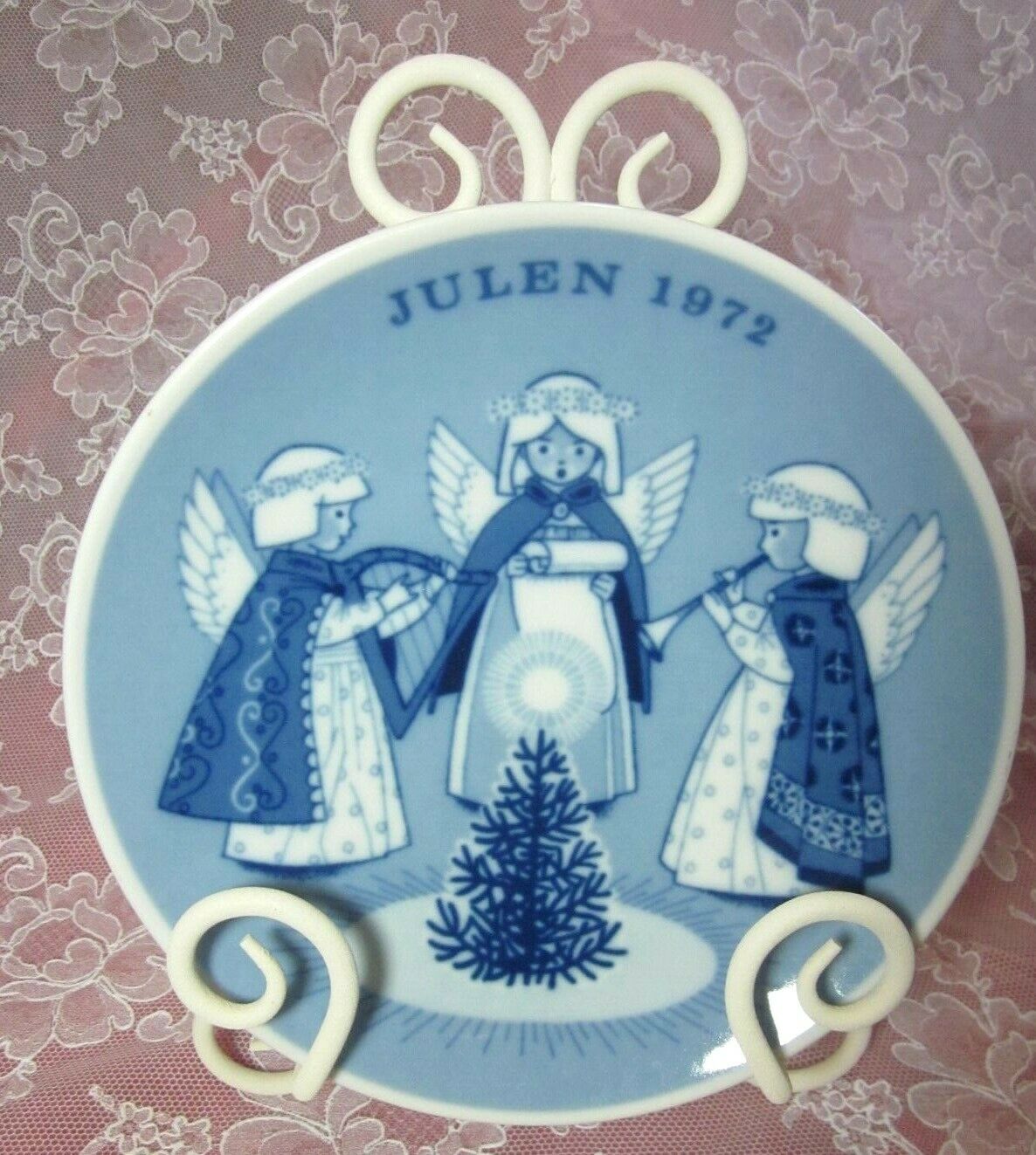 Vintage Julen 1972 LE Christmas Plate Porsgrund Norway 3 Angels Holiday ...