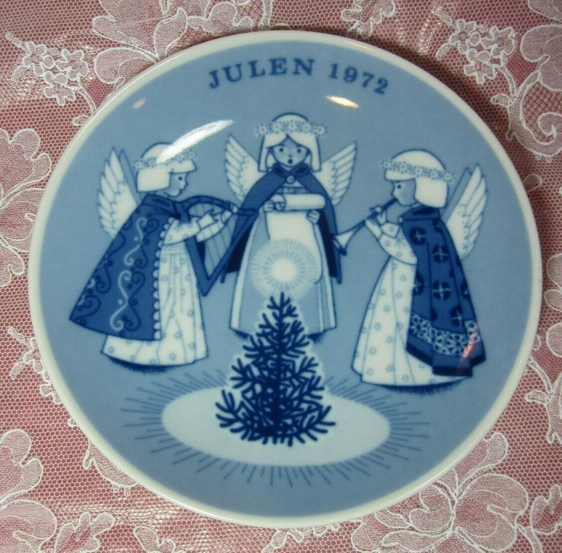 Vintage Julen 1972 LE Christmas Plate Porsgrund Norway 3 Angels Holiday ...