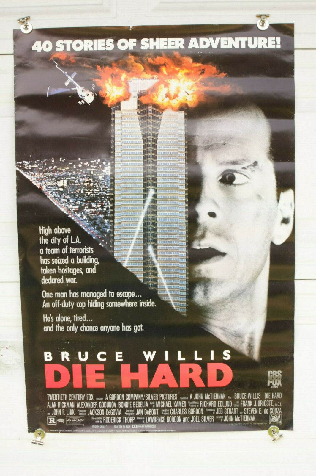 Die Hard Movie Poster 1989 20th Century Fox Bruce Willis John McClane ...