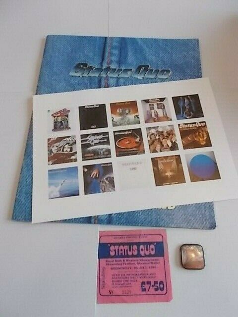 STATUS QUO END OF THE ROAD WORLD TOUR PROGRAMME BADGE & TICKET ...