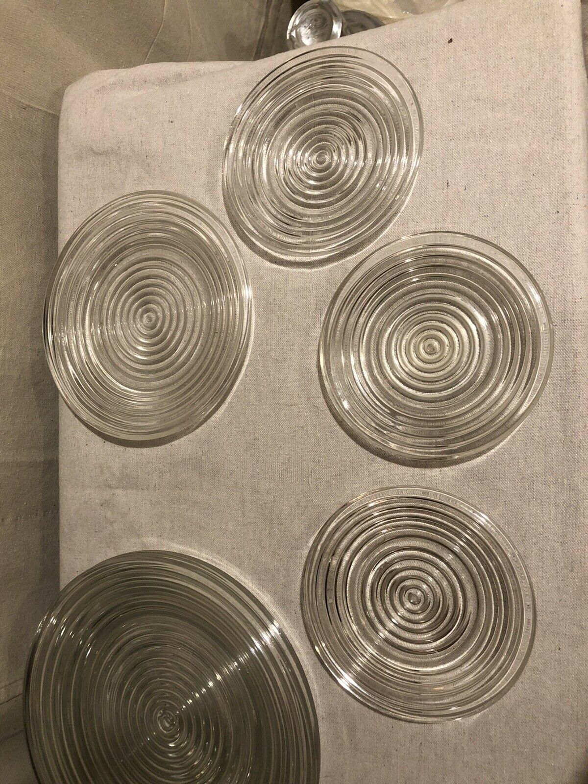 3 Vintage Anchor Hocking Manhattan Clear 10 " Glass Dinner Plates ...