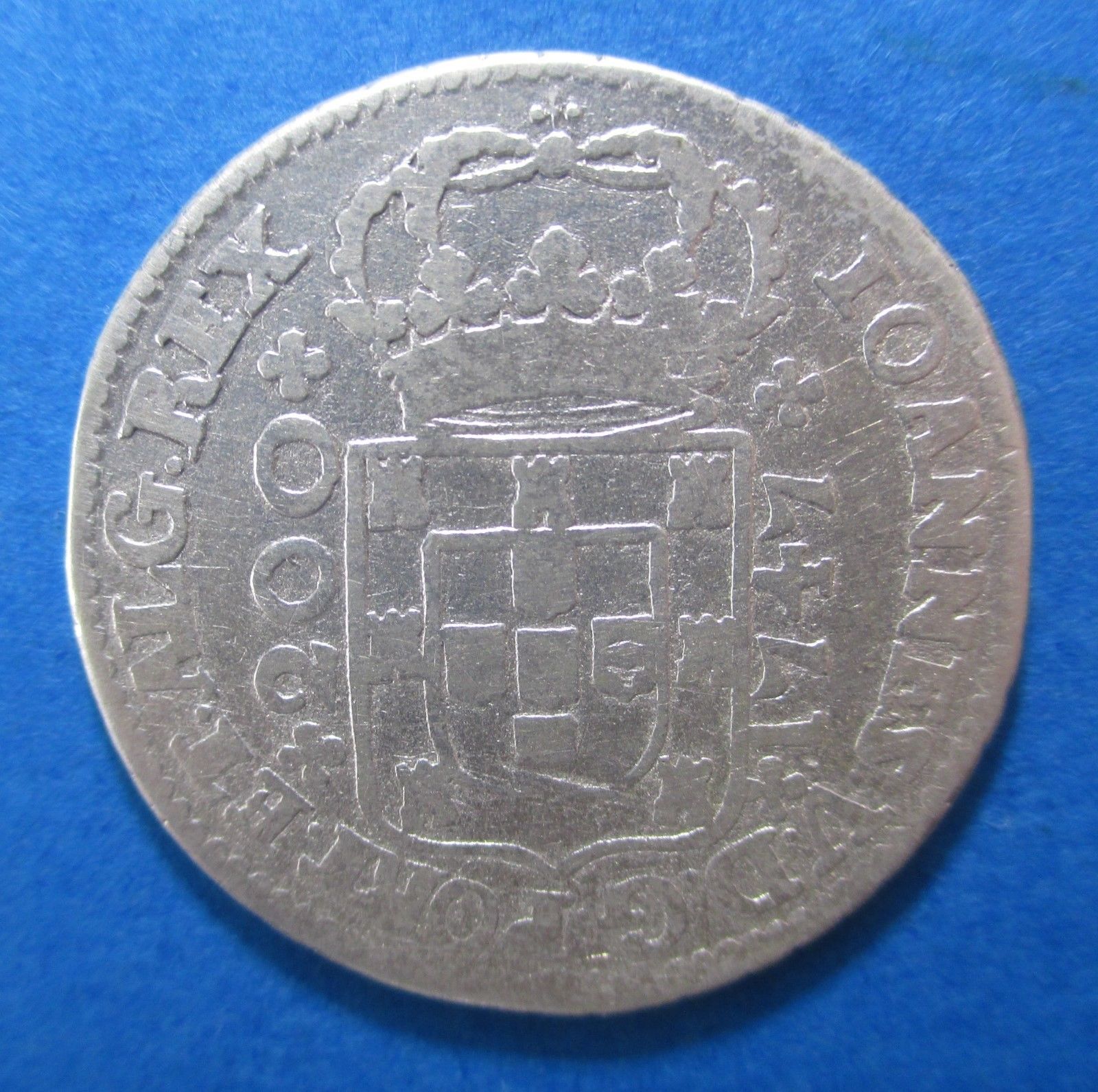 PORTUGAL 240 REIS 12 VINTENS 1747 SILVER RULER JOÃO V KM 181 340 ...