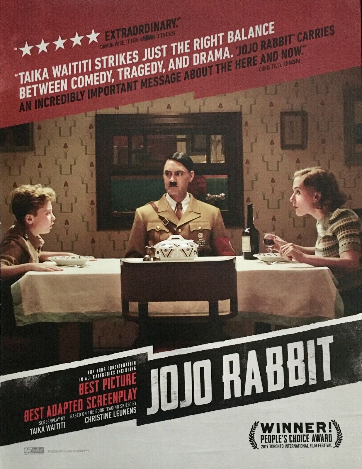 JOJO RABBIT Oscar Advertisement Taika Waititi FYC Academy Golden Globe ...