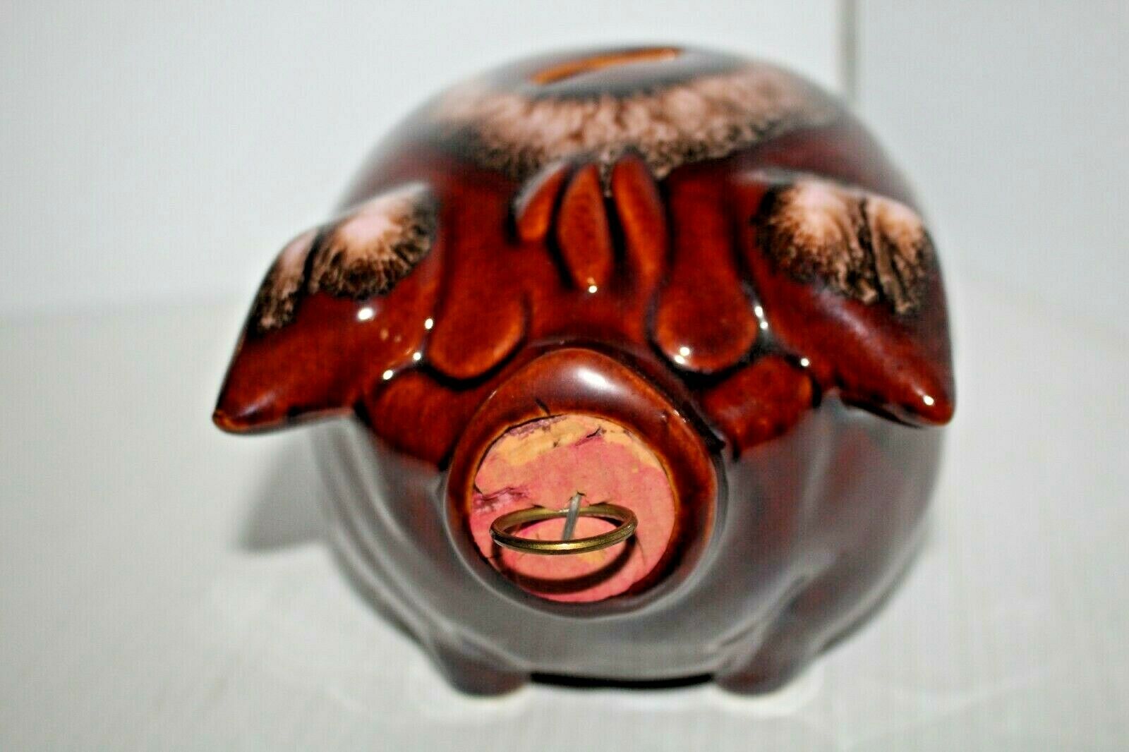 Hull Brown Drip Corky The Pig Piggy Bank With Cork, 1957 | #23055340