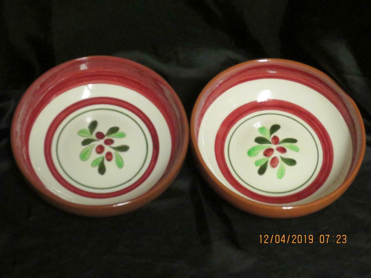 2 HARD TO FIND Vintage STANGL Pottery CRANBERRY Pattern 8 " SERVING ...