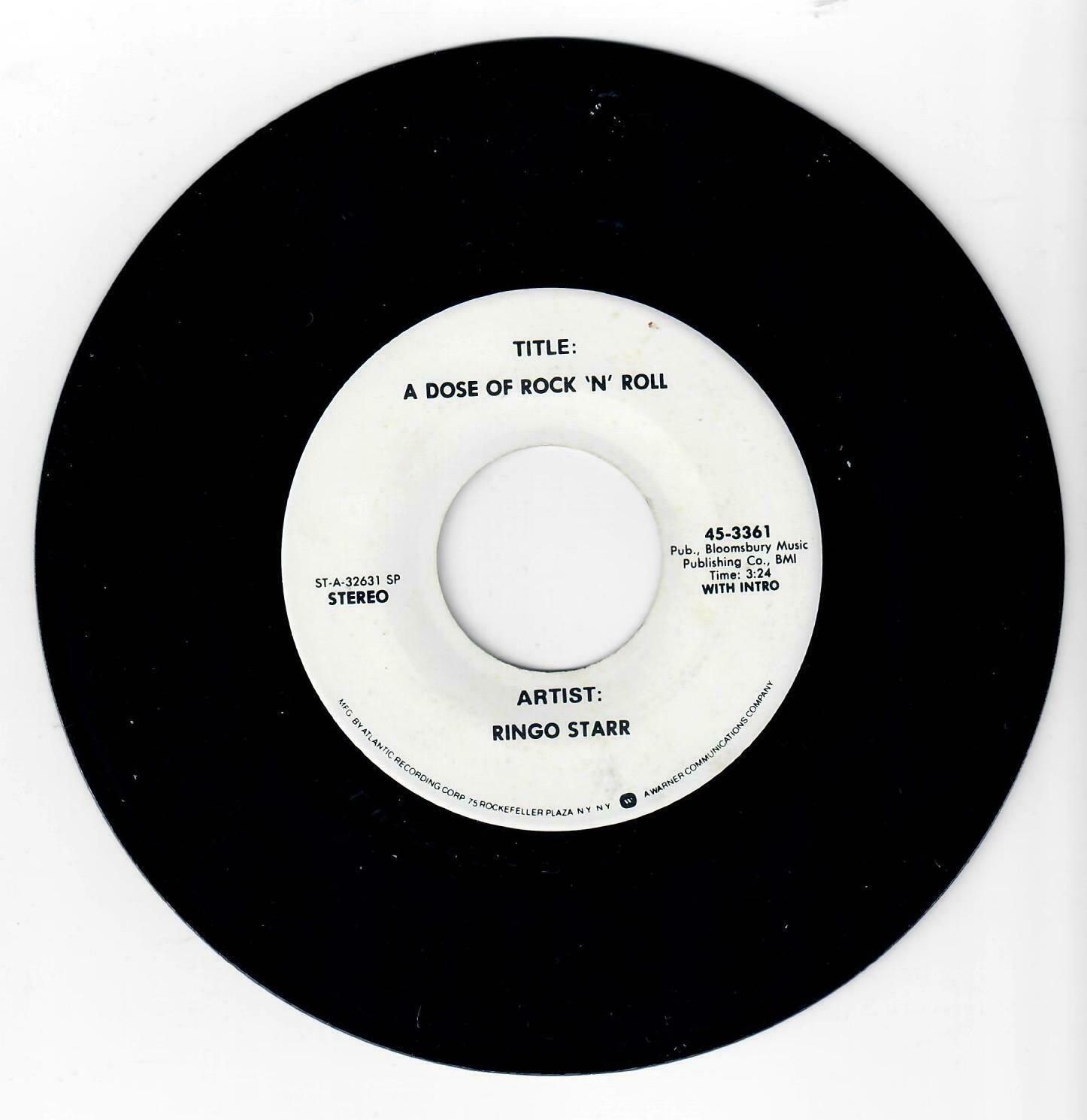 BEATLES RINGO STARR HTF DOSE OF ROCK ' N ' ROLL WHITE LABEL PROMO 45 ...