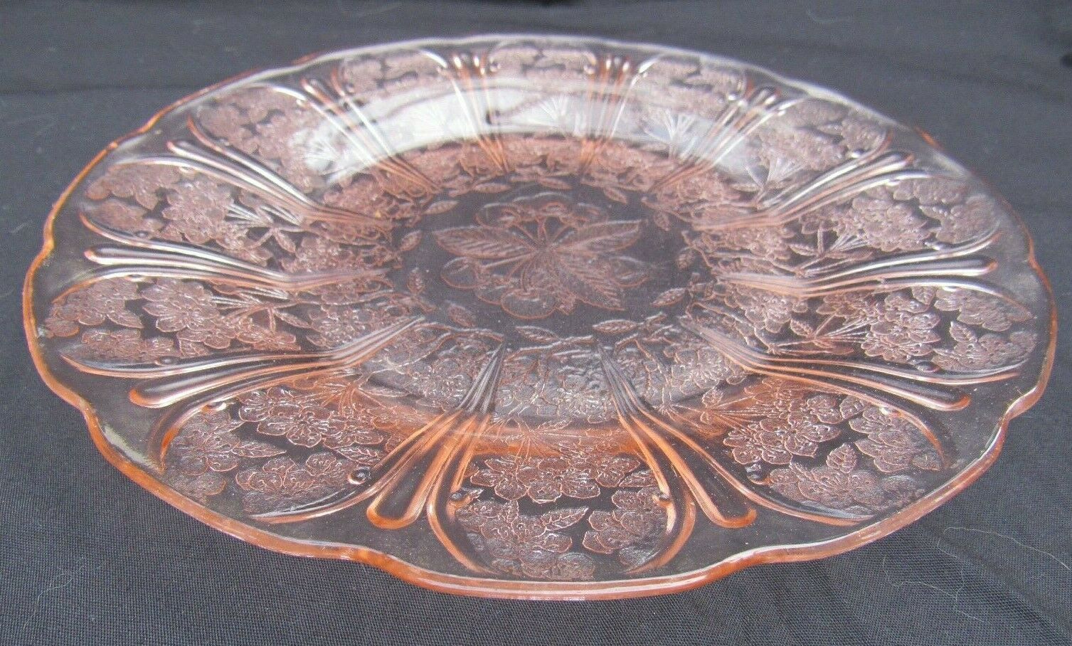 1930s Jeannette Glass Cherry Blossom Pink Depression Glass 9 " Dinner ...