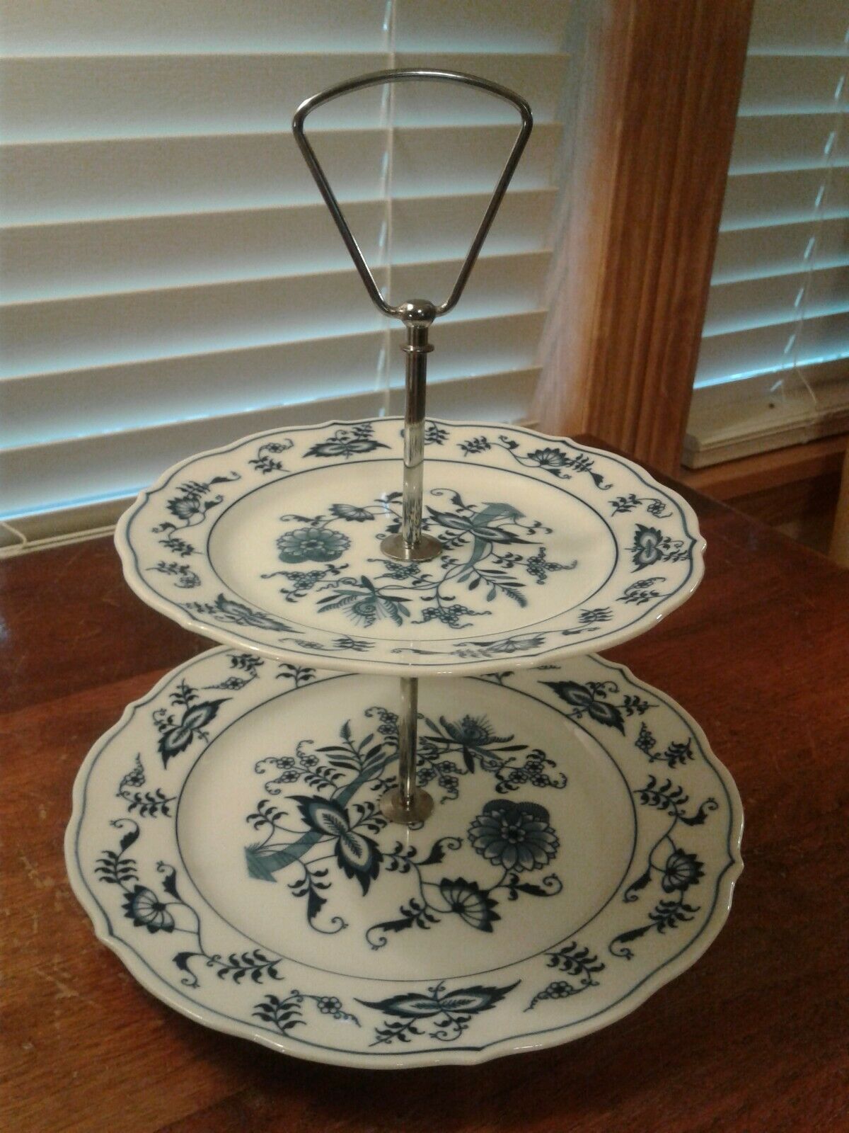 Vintage Blue Danube Porcelain Two Tier Tidbit Tray Rectangle Mark Japan ...
