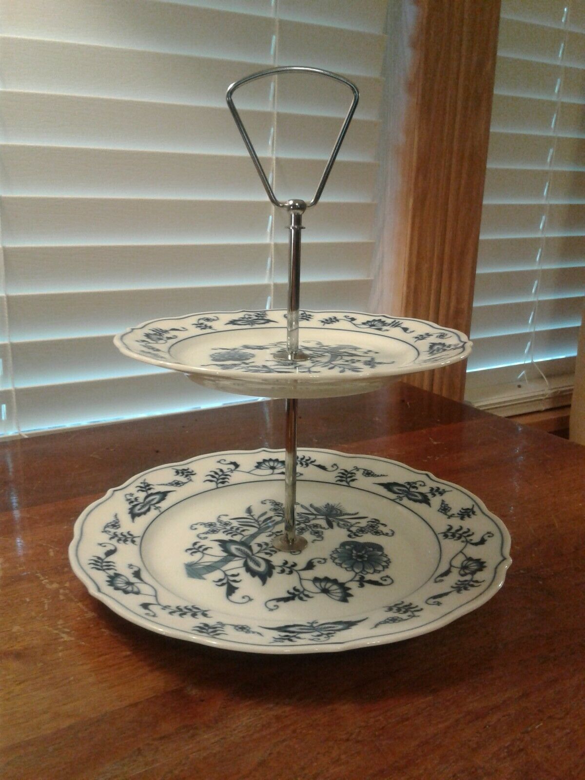 Vintage Blue Danube Porcelain Two Tier Tidbit Tray Rectangle Mark Japan ...