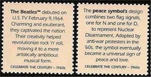 The Beatles Yellow Submarine Love And Peace Sign Symbol US Stamps ...