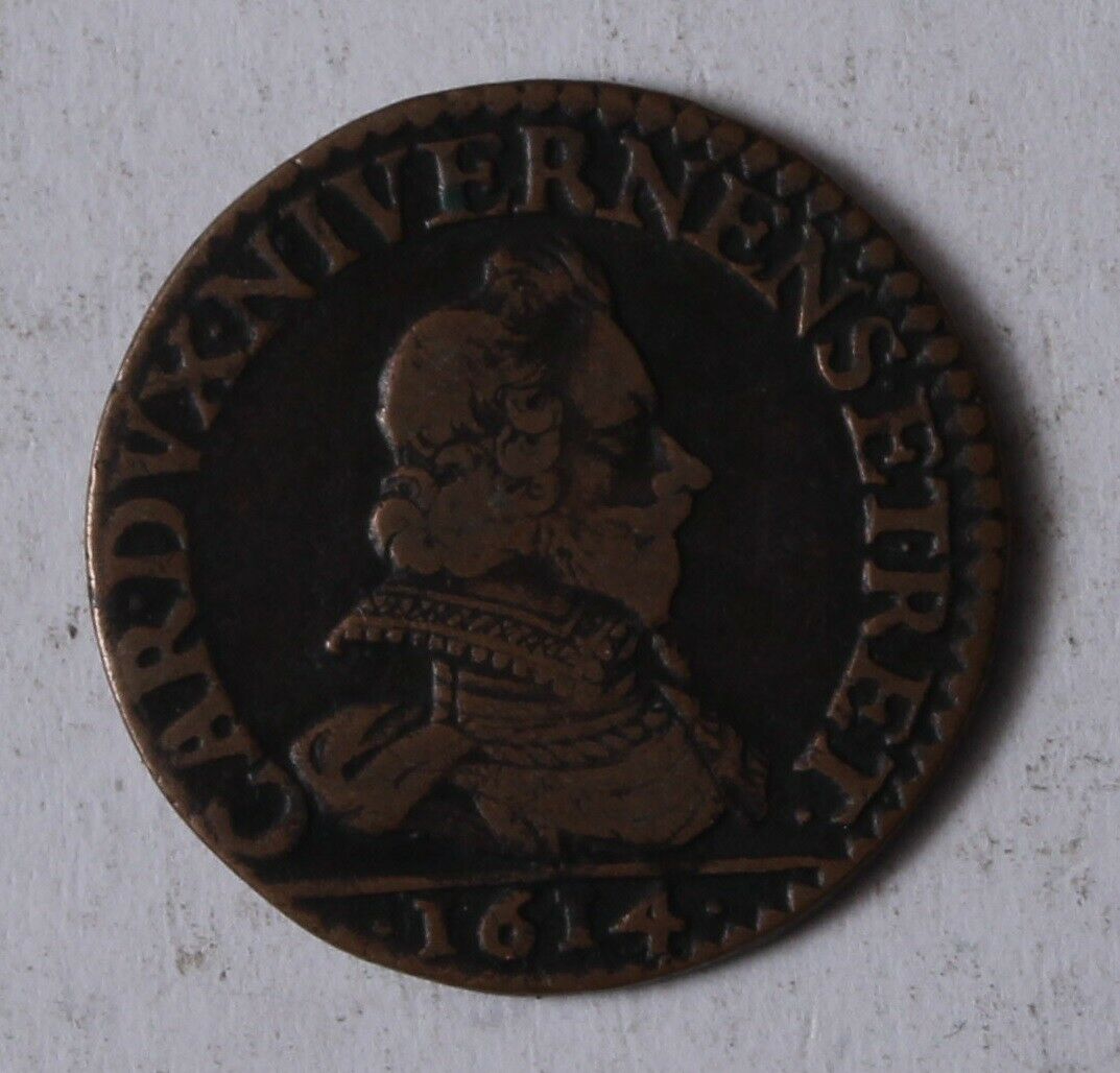 FRANCE - NEVERS - RETHEL Charles Ier De Gonzague AE LIARD 1614 | #22802281