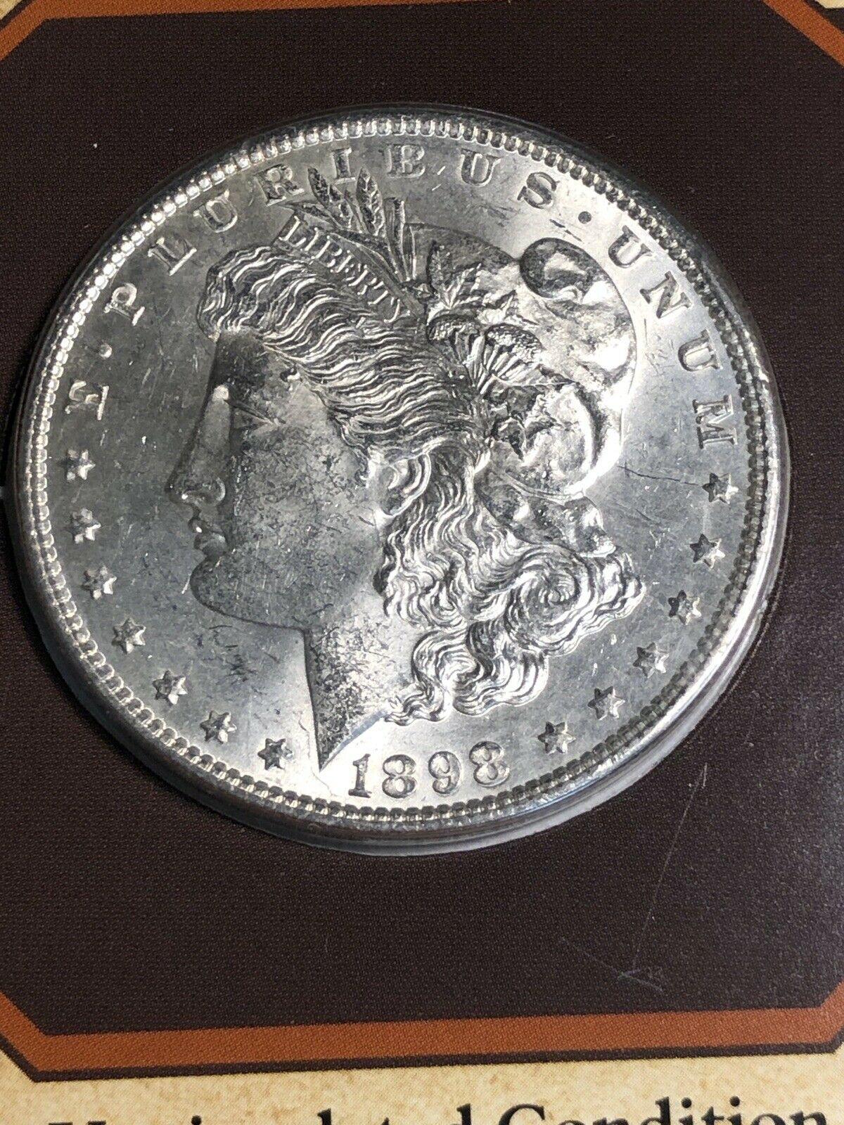 1898 Morgan Silver Dollar With 1994 Nellie Cashman Stamp Legends Of The ...