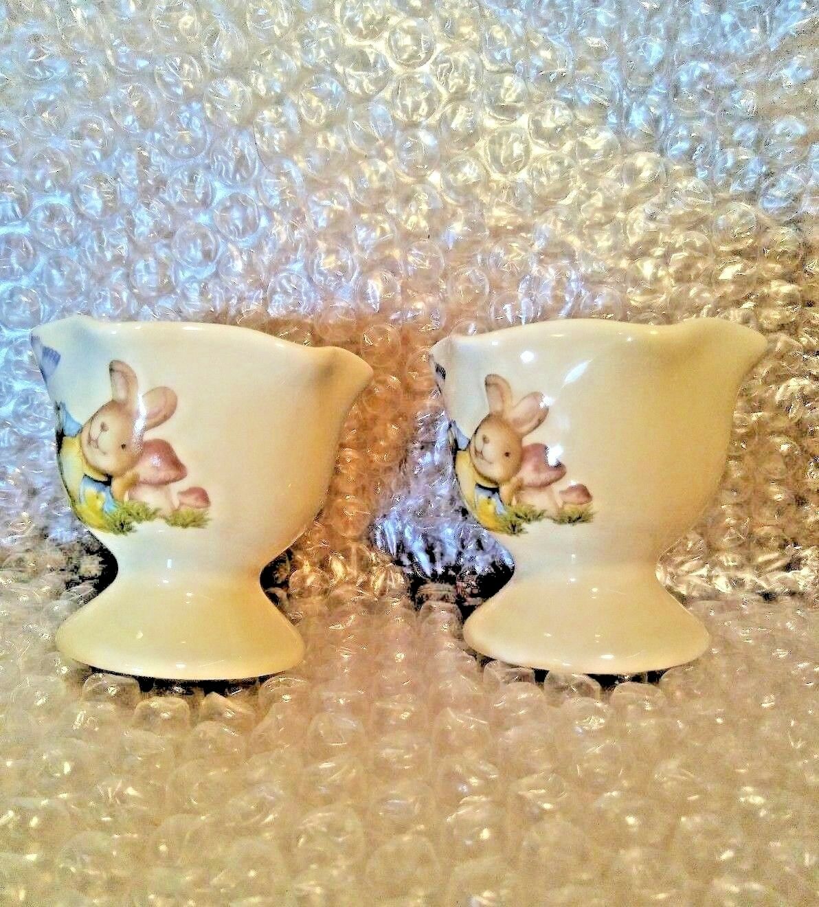 Vintage Peter Rabbit Purple Butterfly China Lusterware Egg Cup Laura ...