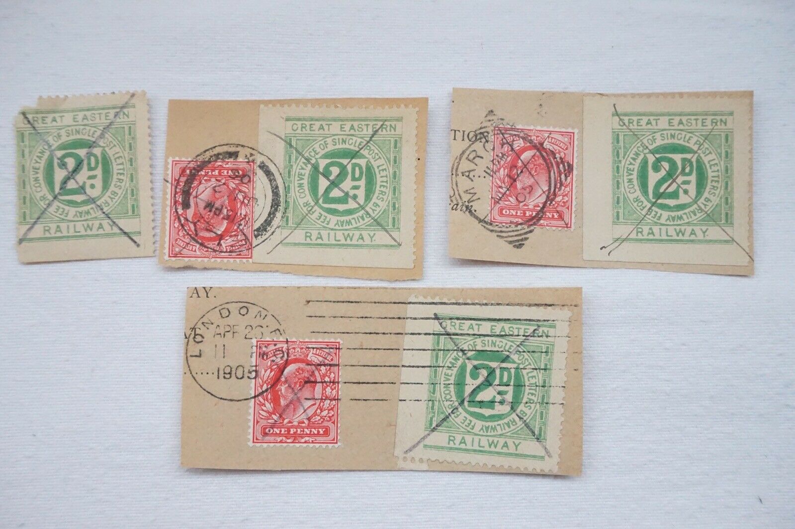 1905 Great Eastern Railway Train Newspaper Parcel Letter Stamps | #22789175