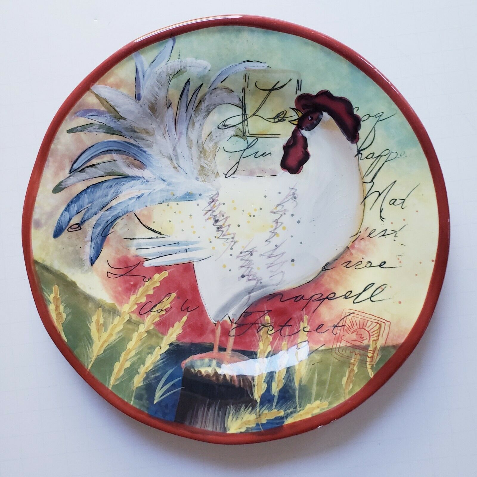Susan Winget Le Rooster Salad/Dessert Plate 8. 5 Inches | #22726034