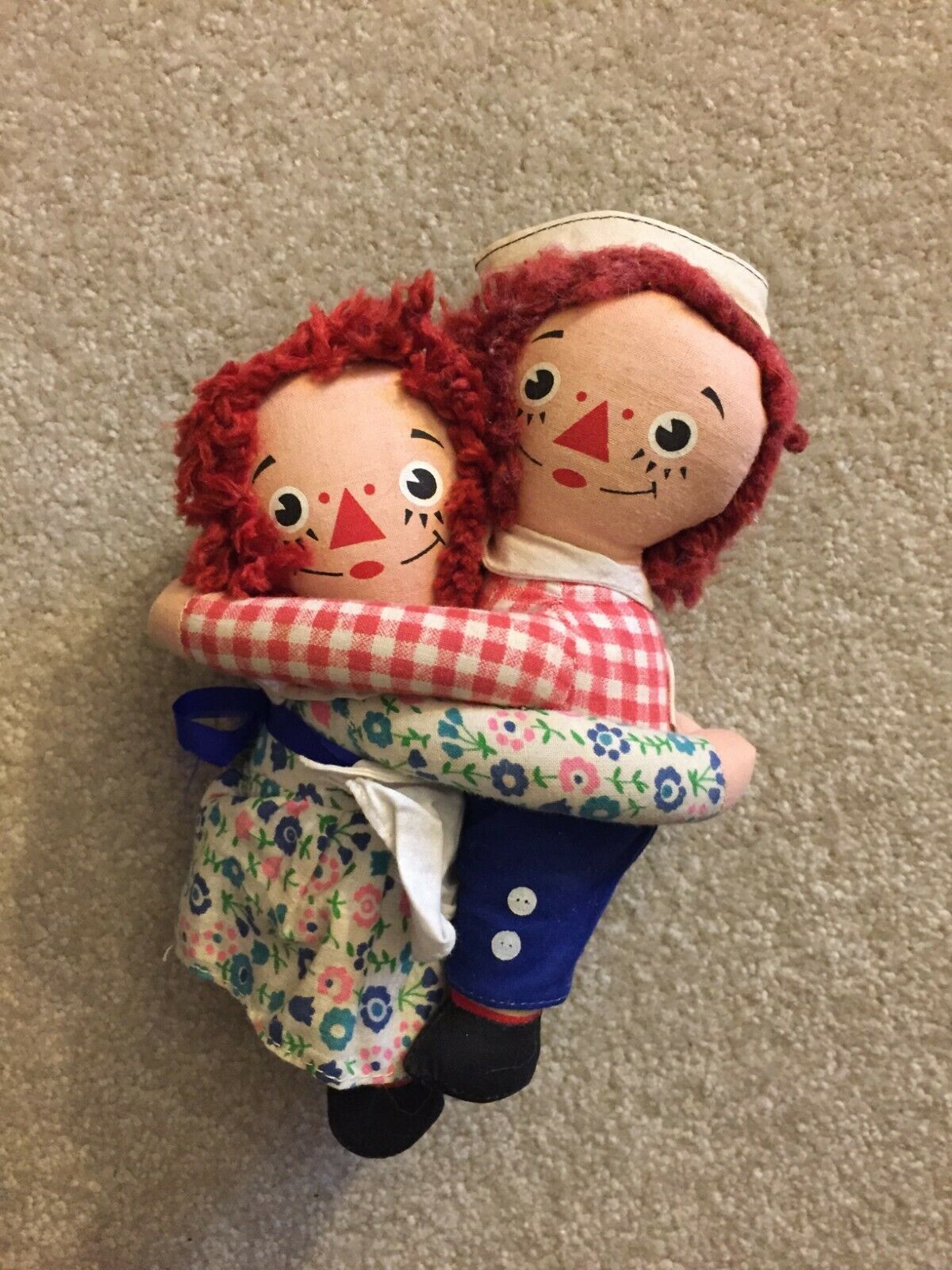 Vintage Raggedy Ann And Andy Hugging Dolls Knickerbocker Toy | #22709174