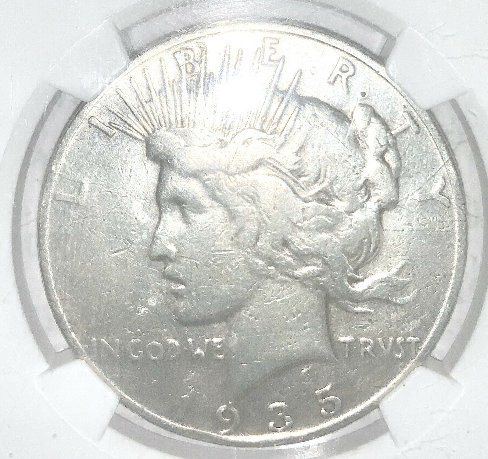 1935 - S Peace Dollar NGC VF Details Rim Damage Cleaned Key Date ...