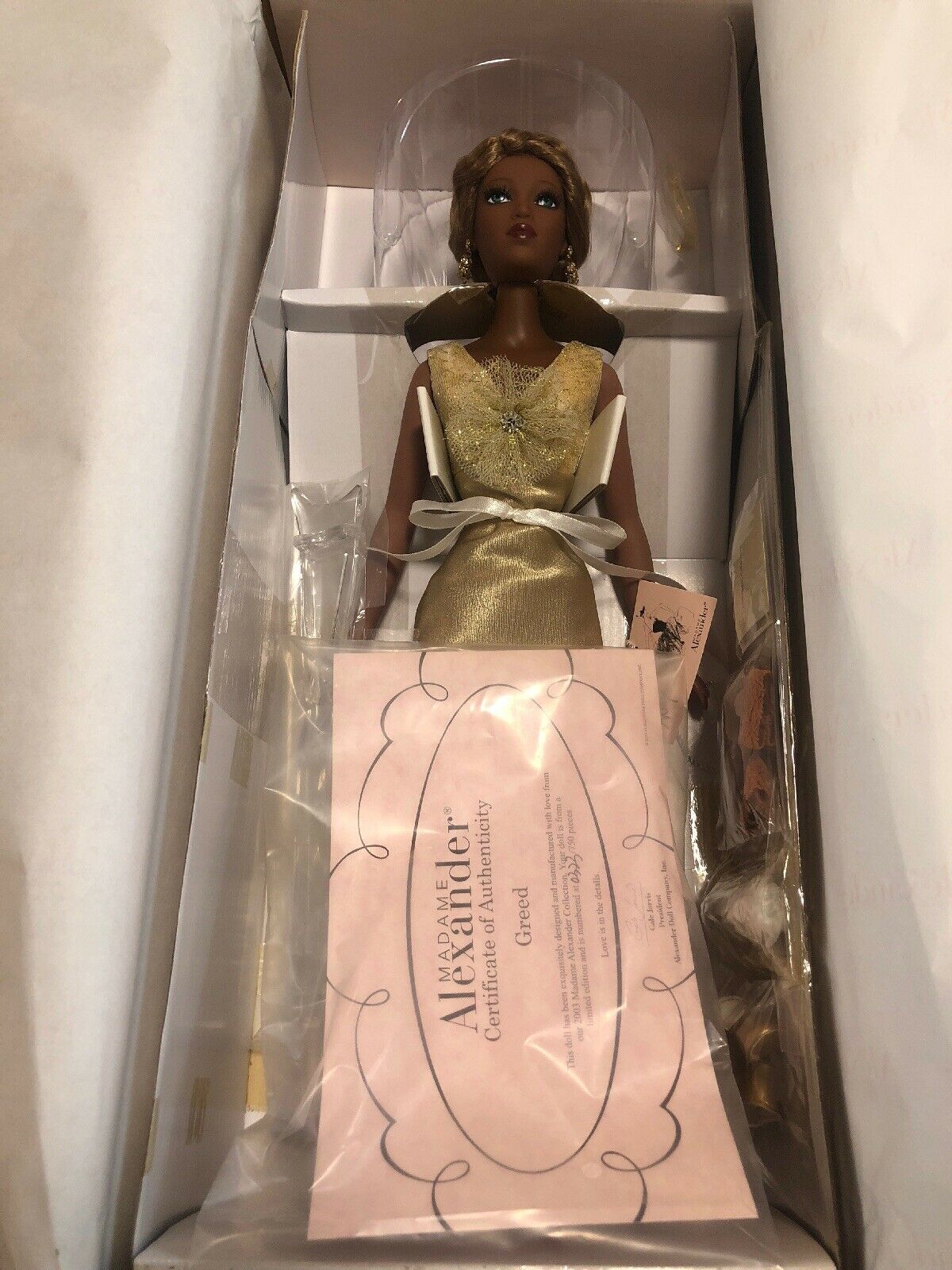 Madame Alexander Paris ' Greed ' Alex Fashion Doll Gold Gown | #23286096