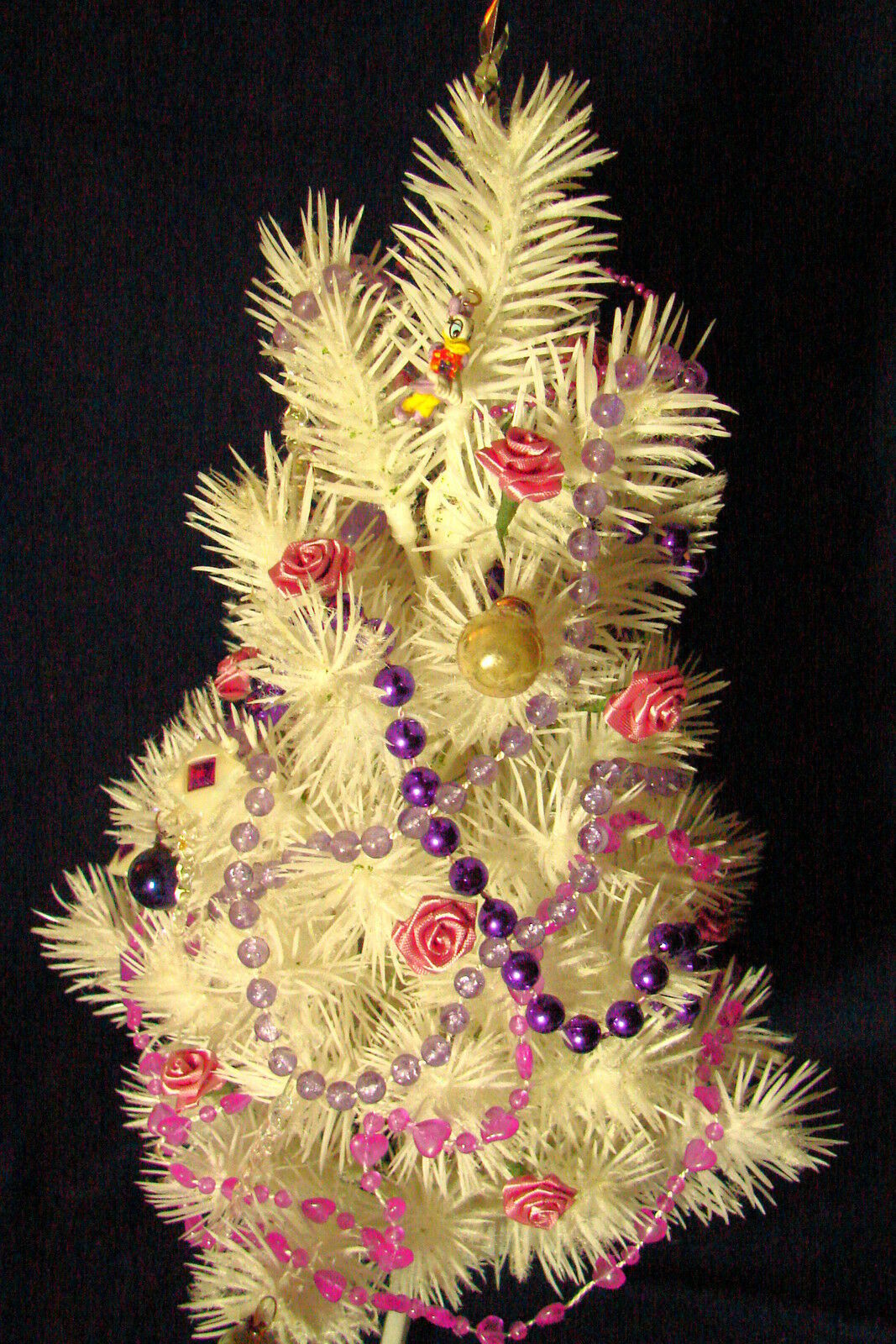 Dollhouse Miniature 1:12 Scale WHITE CHRISTMAS TREE PURPLE Garland ...