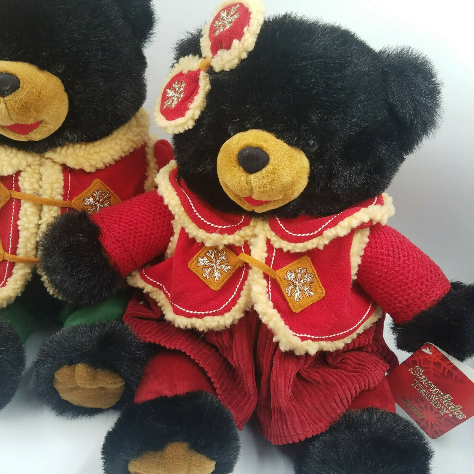 2006 Dan Dee SNOWFLAKE TEDDY BEAR Girl And Boy Plush Christmas Holidays ...