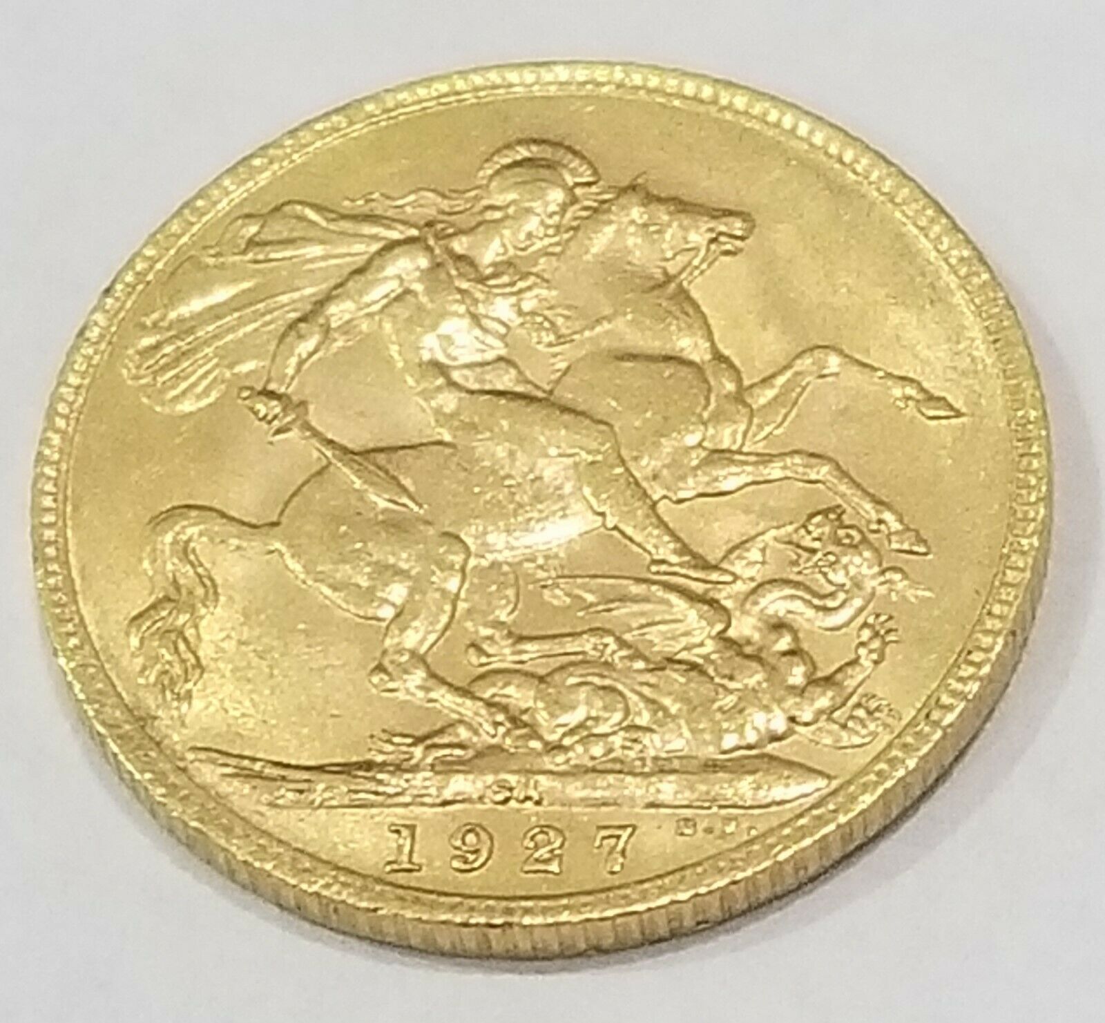 1927 British King George V Gold FULL Sovereign Solid Gold Coin. | #22450291