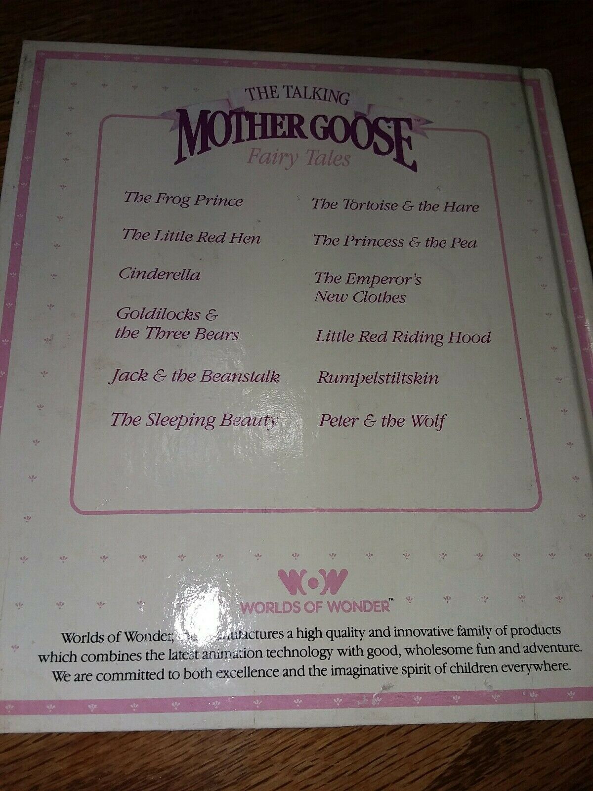 1986 Worlds Of Wonder Talking Mother Goose Fairy Tales Little Red ...