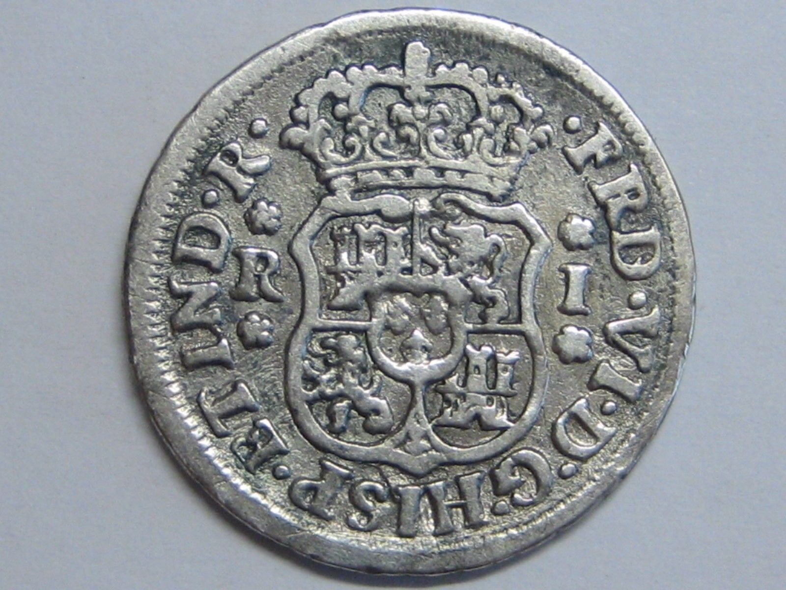 1748 MEXICO 1 REAL FERDINAND VI PILLAR SPAIN SPANISH SILVER COIN ...