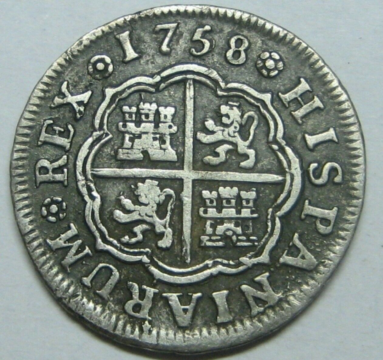 SPAIN 1758 MADRID 1 REAL FERDINAND VI SPANISH SILVER COLONIAL ERA ...